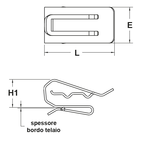 Clip in acciaio inox per cavi e accessori Clip per bordo telaio CMF-2C ...
